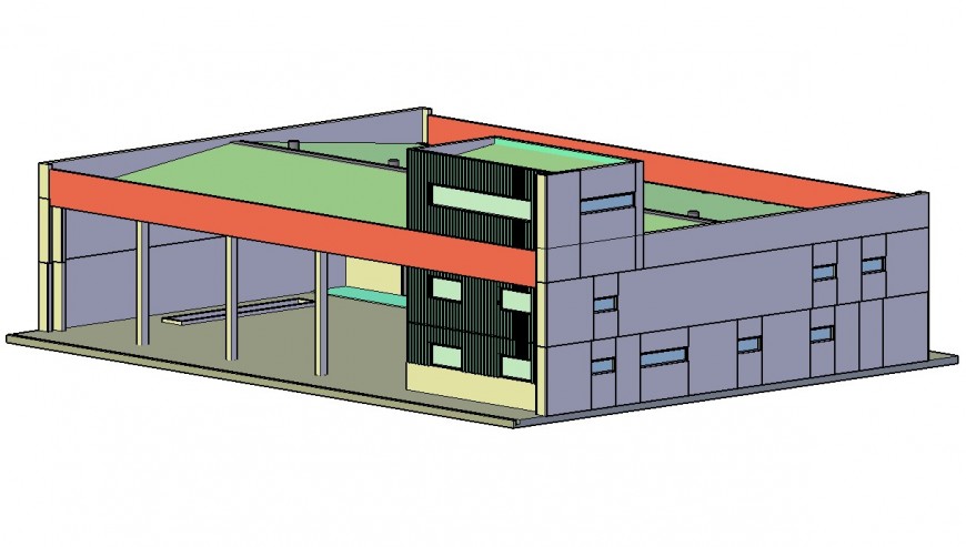Building structure 3d model layout CAD construction autocad file